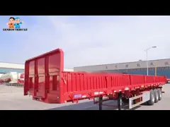 Sideboard Drop Side Semi Trailer 3 Axles 50T Load For Cargo Transportation