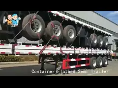 3 Axle Container Semi Trailer 40ft Flat Bed Mechanical Suspension Q235 Steel Beam