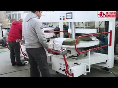 Fabric Non Sewing Press Machine Rotary Compressed Air High Temperature