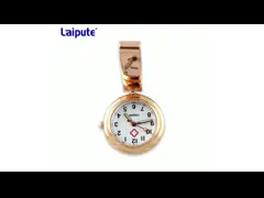 Round Nurses Clip On Fob Watch Quartz Movement Luminous Rose Gold / Silver