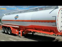 Carbon Steel Fuel Tanker Trailer 3 Axle 40000L Capacity For Gas Station