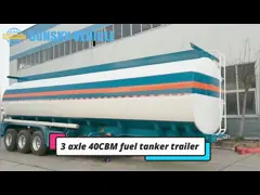 3 Axel Fuel Tanker Trailer Semi Carbon Steel 40Cbm 39000L Capacity