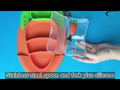 Carrot Shape Silicone Baby Feeding Set Food Grade Lightweight Easy Clean
