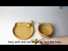 Mini Silicone Baby Feeding Set Plate Bowl Suction Food Grade High Softness