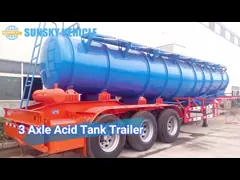 V Shape Acid Tanker Trailer 18000L Q345B Stainless Steel With BPW Axles