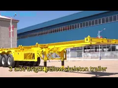 Tri Axle Skeletal Container Trailer Spring Suspension Heavy Duty 50T Payload