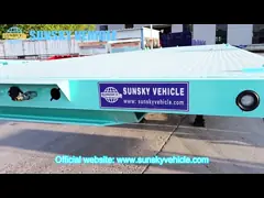 3 Axle Flatbed Trailer Carbon Steel 40ft Heavy Duty For Carrying Container