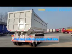 Dump Heavy Duty Tipper Trailer 4 Axle Cabon Steel Q345B 45m³ Capacity