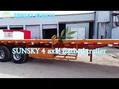4 Axle Flatbed Trailer Open Carbon Steel Q345B Stable Freight For Bulk Cargo