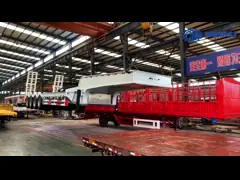 Q235 Steel Heavy Duty Semi Trailer 80 Ton 4 Axles Lowbed For Transporting