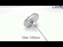 Industrial Gas Pressure Test Gauge Thermometer Axial Bimetal SS304