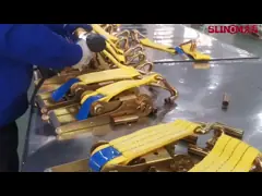 Polyester Ratchet Tie Down Straps 2 Inch Width Heavy Duty Yellow