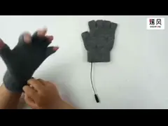 Half Finger Electric Heated Gloves 5W Washable Knitted Detachable Graphen