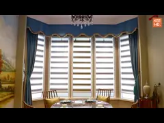 Double Pane Zebra Blind Curtain Roller Type Waterproof Polyester Metallic Material