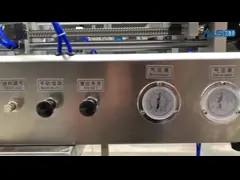 Semi Auto Liquid Filling Machine 2 Nozzles Stainless Steel For Beverage / Cosmetic