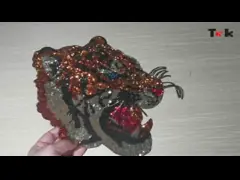 Tiger Custom Clothing Patches Embroidery Self Adhesive Gold Glitter