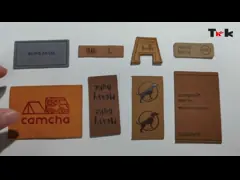 Hot Stamping Embossed Leather Patches Straight Cut Resilient For Jeans