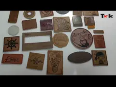 Brown Embossed Leather Patches Silica Gel UV Resistant For Clothes