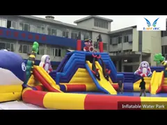 Mobile Inflatable Water Park 0.9mm PVC Fire Resistant With Pool Slide