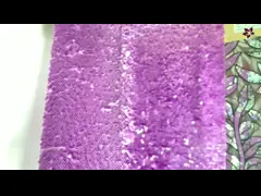 Glitter Sequin Embroidered Lace Fabric High Density Purple For Party Dress