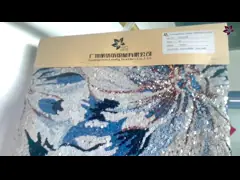 Tiger Pattern Embroidered Lace Fabric 531g/m Sequin For Lady Garment