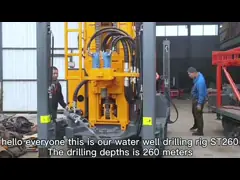 Large Water Well Drilling Rig Machine Hydraulic 260m Depths High Efficiency
