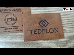 PU Embossed Leather Patches Waterproof Customer Logo For Jeans