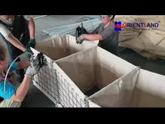 Galvanized Wire Defensive Barrier Gabions Square UV Resistant Foldable