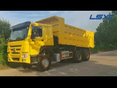 Yellow Used Dump Trucks Euro 2 371HP 12.00R20 Heavy Duty Diesel