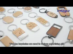 Beech Wooden Keychain Engraving Nickel Iron Nature Color Light Weight