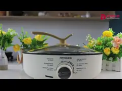 Round Home Electric Skillet 1300W 12 Inch Aluminum Plate Multifunctional