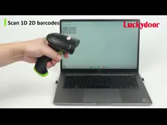 Handheld Bluetooth Barcode Scanner 2.4G 2D 30m Distance CMOS Wireless With Receiver
