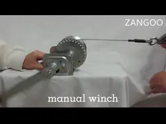 Manual Crank Winch 600lbs Steel Cable Heavy Auto Locking Silver Portable