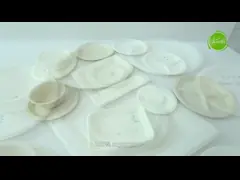 Dessert Sugarcane Pulp Plates 6 Inch Round Compostable Brown White