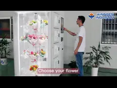 A máquina de venda de flores de aço
