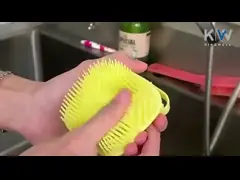TPR Nylon Kitchen Cleaning Brush Soap Dispensing Non Scratch For Cookware