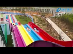 Race Fiberglass Water Slides 6 Riders Mat / Body For Water Park