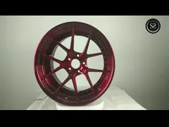 Red 2 Piece Forged Wheels Deep Dish Aluminum Alloy For Luxury Car