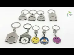 Coin Holder Personalised Keychain Metal Laser Logo Zinc Alloy Gift