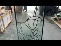 Leaded Entry Door Glass Clear Beveled Lily Style With Patina Caming