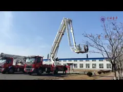 Volvo Chassis Aerial Ladder Fire Truck 44m Height With 7000kg Tanker