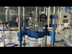 Big Lab Glass Reactor Vessel 100L Double Jacket Semi Automatic