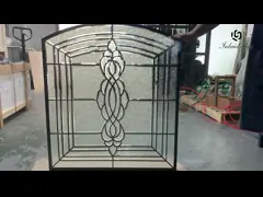 Beveled Door Glass Insert Black Leaded Classic Design With Diamond