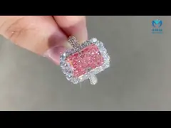 Pink Lab Diamond Jewelry Ring 1ct 10 Mohs Cushion Cut Synthetic
