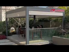 Outdoor Motorized Aluminum Pergola Roller Blinds Sunshade For Garden