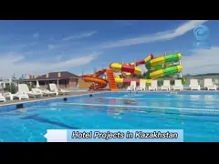 Rainbow Colorful Swimming Pool Water Slide 4.6M Height Anti Ultraviolet Fade