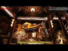 Asian Pavilion Chinese Clay Roof Tiles Unglazed Grey Matt For Temple