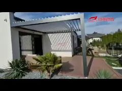 Windproof Motorized Aluminum Pergola Outdoor With Adjustable Roof