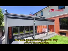Outdoor Motorized Aluminum Pergola Zipscreen Blinds Easy Maintain