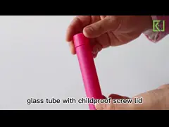 Pink Glass Pre Roll Tube 115mm Length Custom Logo With Screw Lid